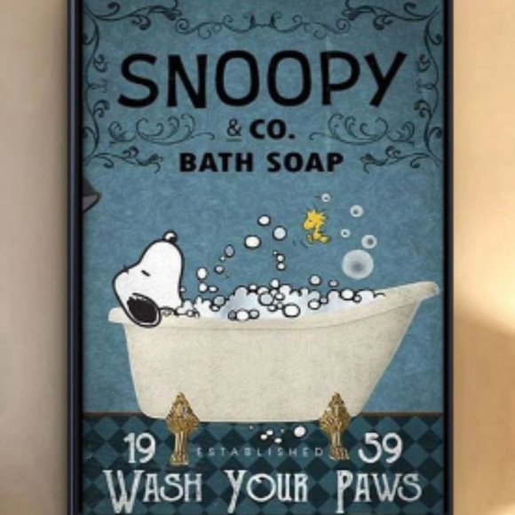 Handmade | Art | Snoopy Bath Soap Wash Your Hands Poster | Poshmark